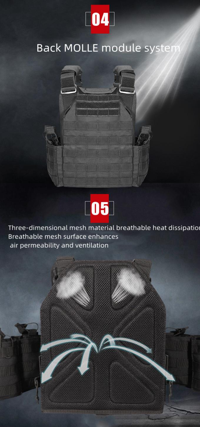 Quick Release Military Ballistic Armor 3kg 1000D Nylon NIJ IV Vest