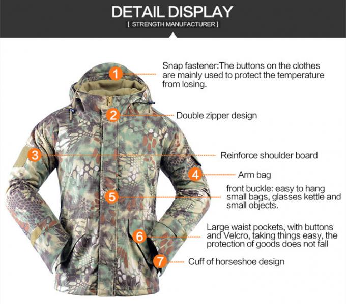 Woven Fabric Military Winter Coat Camouflage G8 Camo Windbreaker Jacket