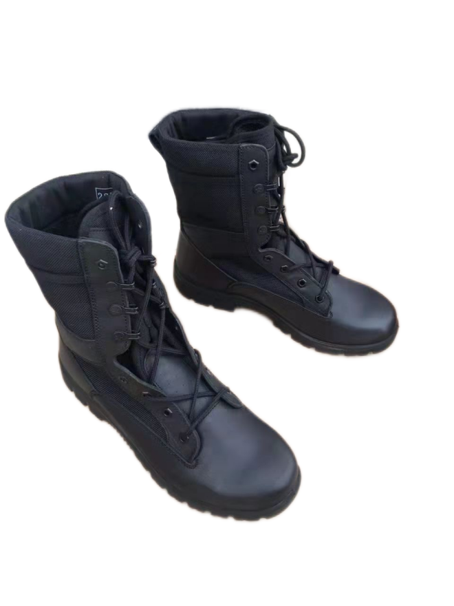 Heat Resistant Military Leather Boots Rubber Outsole Quick Rebound High ...