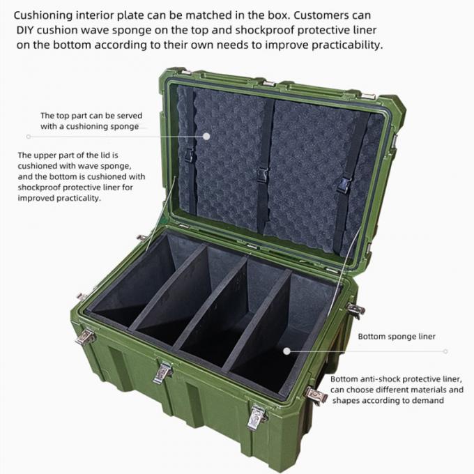 LLDPE Foldable Military Camping Gear Box Rotomolded Waterproof