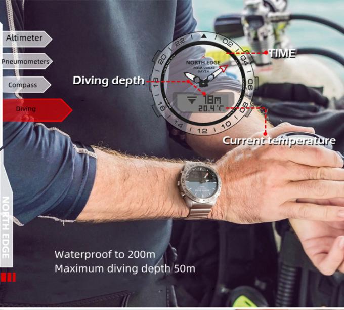 1.8In Waterproof Smart Electronic Watch 220mAh For Altitude Barometric ...