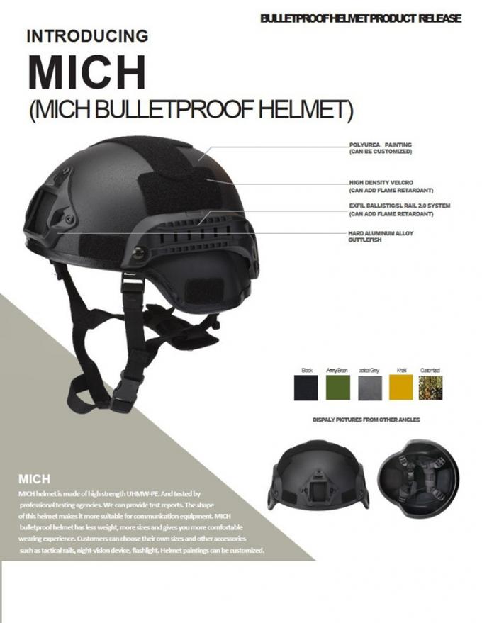 PE Military Ballistic Armor Explosion Proof Bulletproof Tactical Helmet
