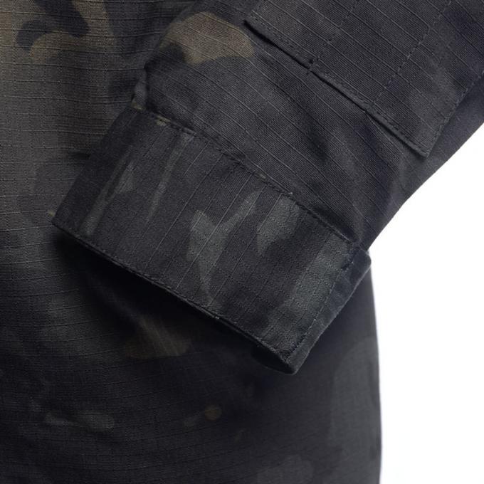 65% Polyester Black Camo Military Uniform Military Combat Suit Tear ...