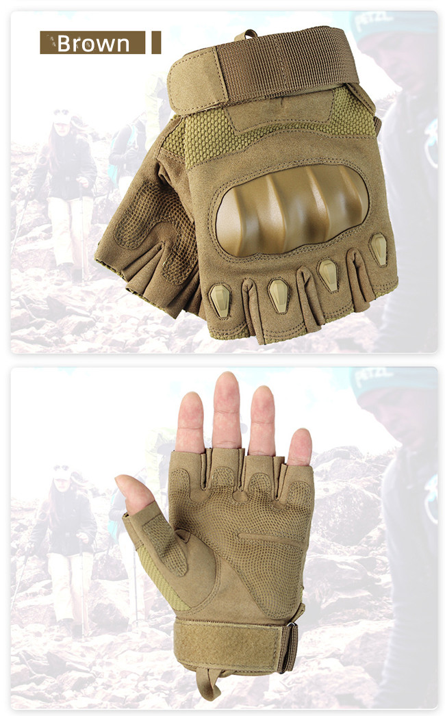 Tactical Half Finger Waterproof Riding Gloves Microfiber Army Green