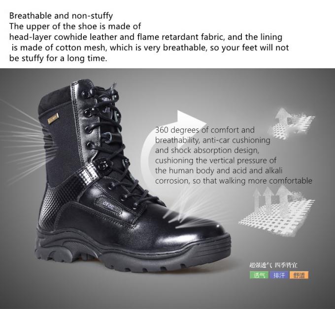 Shock Absorption Military Leather Boots Cotton Lining Combat Hiking Boots