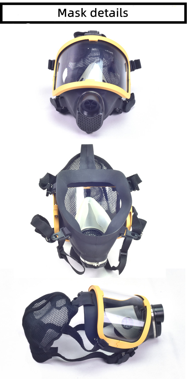 Industry Protective Fire Fighting Gas Mask Anti Fogging Full Face Gas Mask