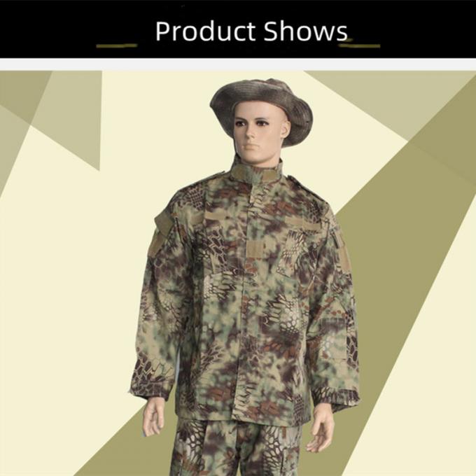 Green Python 65% Polyester Camo Army Uniform Anti UV Military Combat ...