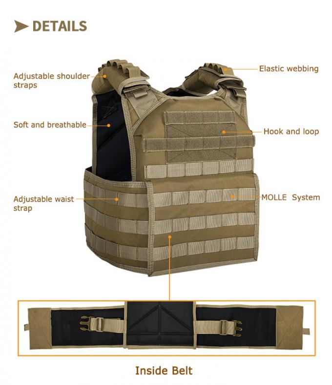 600D Polyester Tactical Vest MOLLE Camouflage Combat Vest Military ...