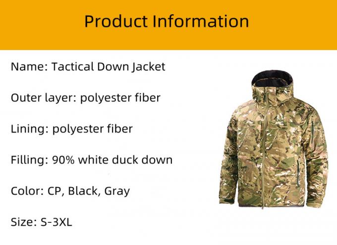 Outdoor Splashproof Tactical Camo Duck Down Military Tactical Jacket