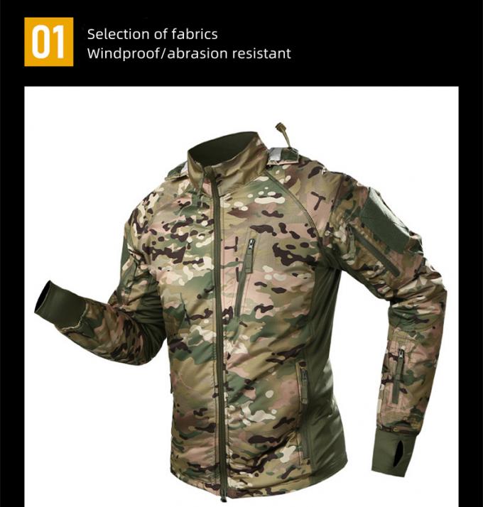 FG Camouflage Lightweight Fleece Tactical Jacket Military Waterproof
