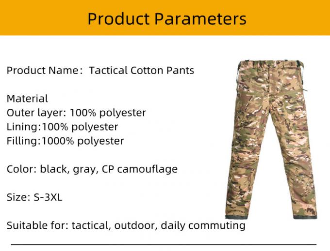 100% Polyester Military Tactical Pants Waterproof and Cold Resistant